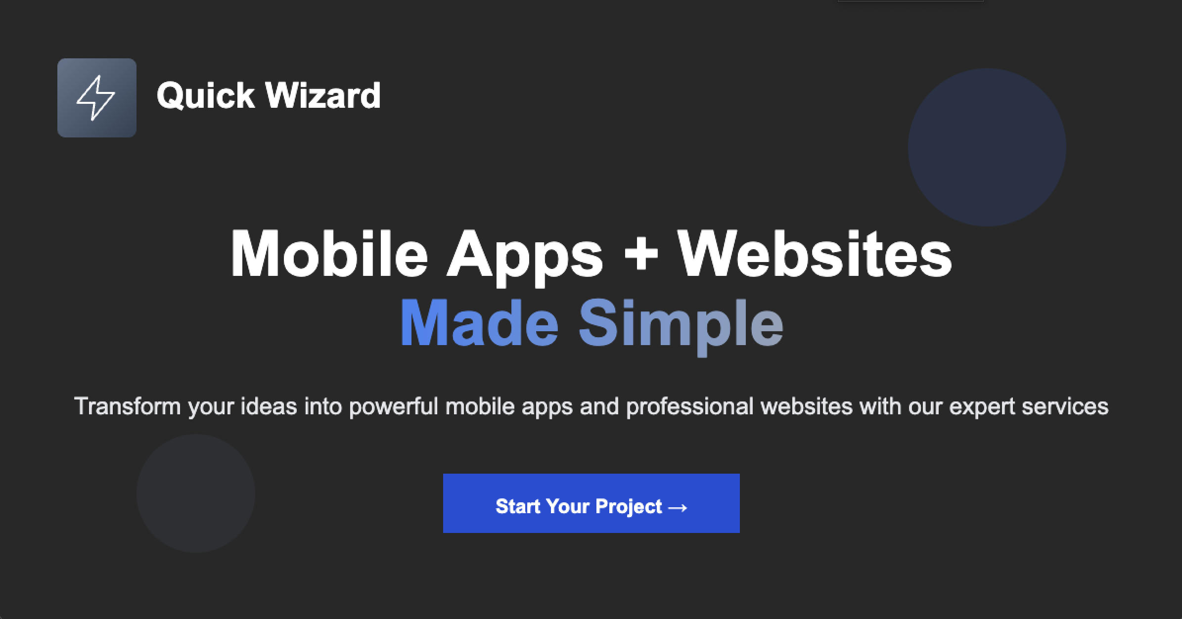 Quick Wizard - Professional Web Development Services